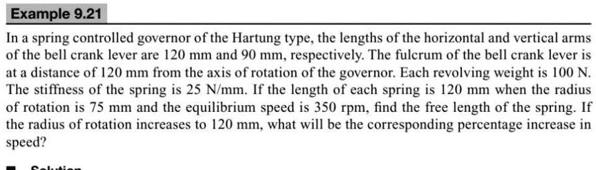 SOLVED: Mechanical engineering Example 9.21 In a spring controlled ...