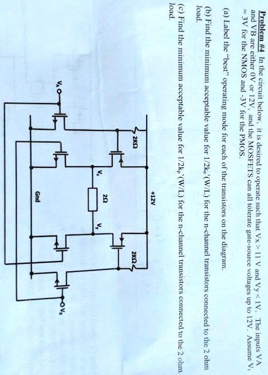 SOLVED: Load. Load. VAO = 3V for the NMOS and -3V for the PMOS. -2K (a ...