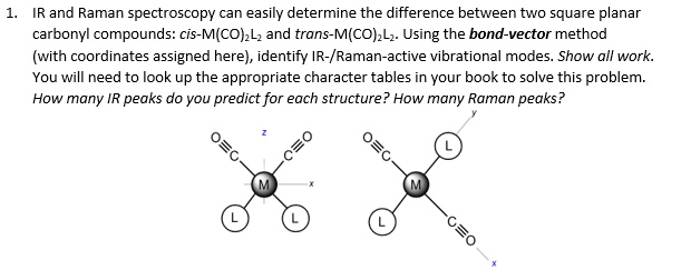 SOLVED: IR and Raman spectroscopy easily determine the difference between two square planar ...