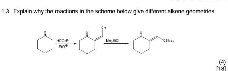 SOLVED: 1.3 Explain why the reactions in the scheme below give ...