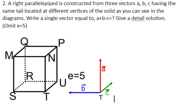 2 a right parallelepiped is constructed from three vectors a b having ...