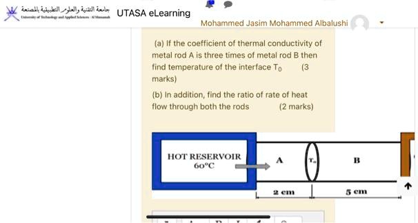 SOLVED:2 UTASA eLearning Mohammed Jaslimn Mohammed A Ibalushi (a) If ...