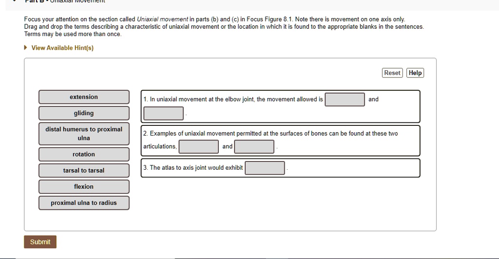 undefined focus your attention on the section called uniaxial movement ...