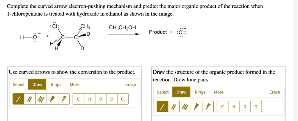 SOLVED: Complete the curved arrow electron-pushing mechanism and predict the major organic ...