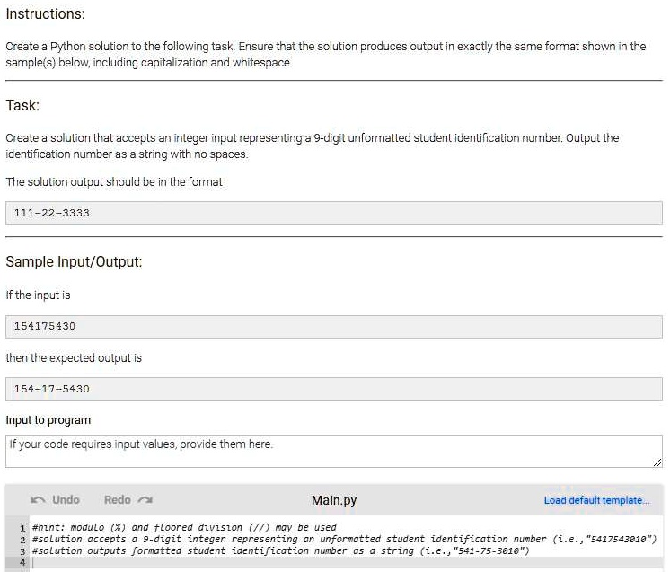 Solved Create A Python Solution To The Following Task Ensure That The 8515