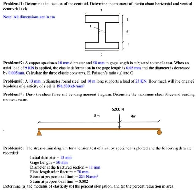SOLVED: Problem #1: Determine the location of the centroid. Determine ...