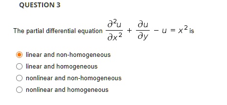 SOLVED: QUESTION 3 The partial differential equation âˆ‚Â²u/âˆ‚xÂ² + u ...