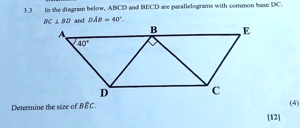 in the diagram below abcd and becd are parallelograms with common base ...
