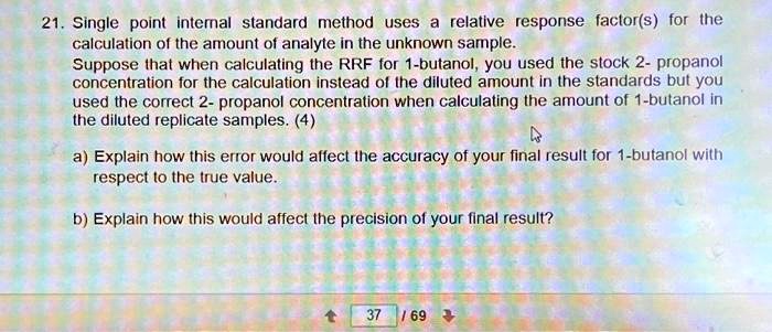 21 single point intcmal standard method uses relative response faclors ...