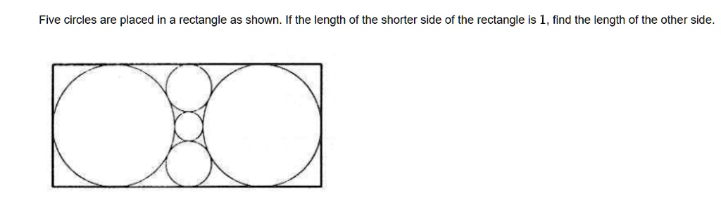 SOLVED: Five circles are placed in a rectangle as shown. If the length ...
