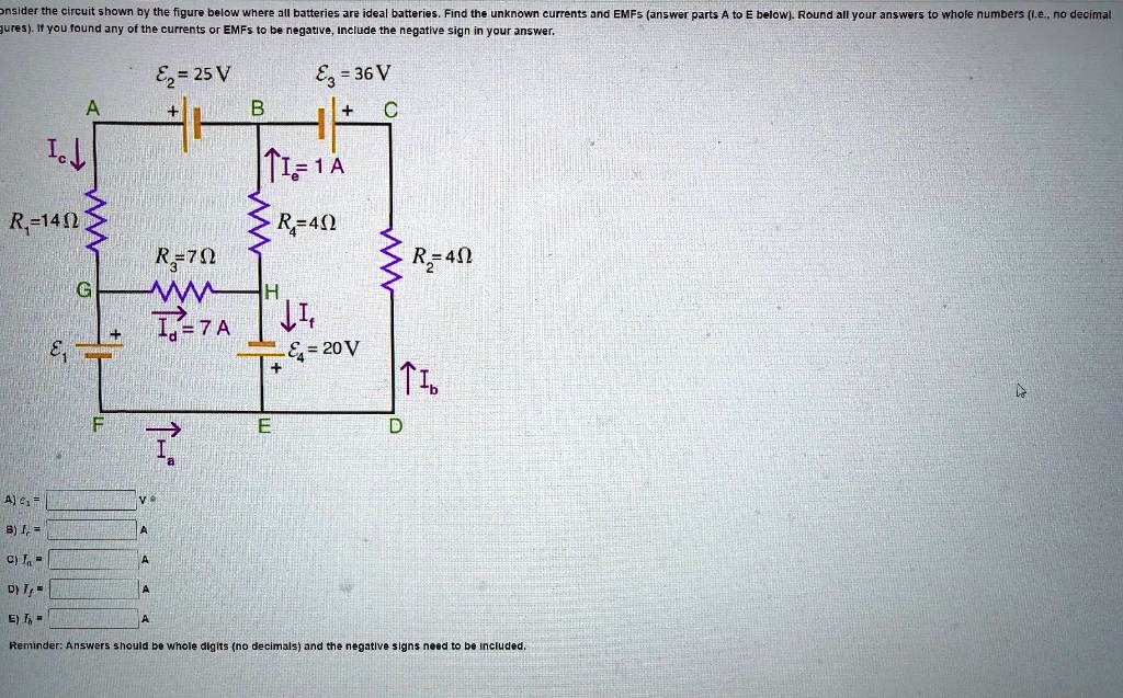 SOLVED:onsider the circuit shown DY the figure below where all batteries are ideal batteries ...