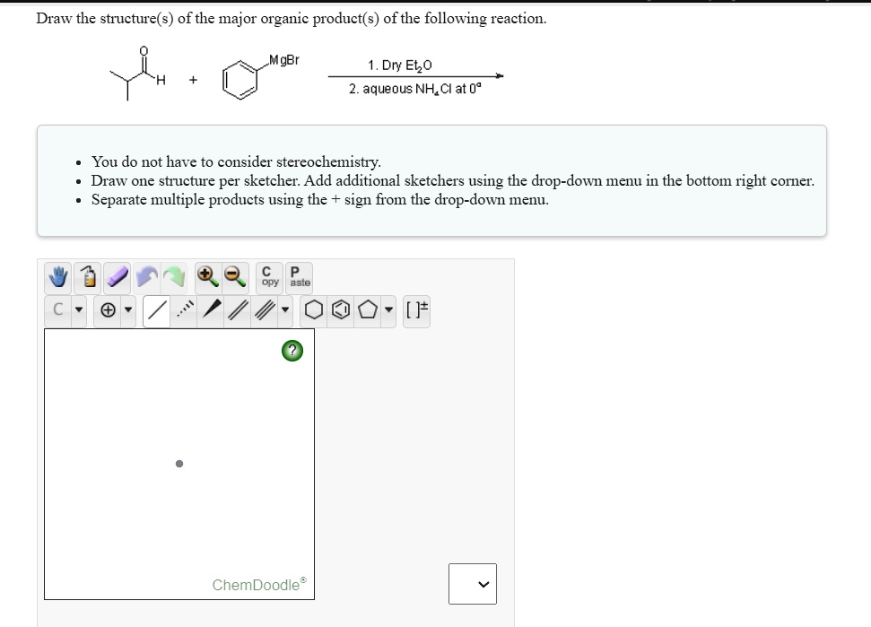 draw the structures ofthe major organic products ofthe following ...