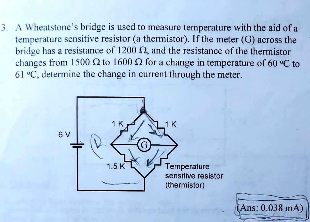Solved 3 A Wheatstone Bridge Is Used To Measure Temperature With The Aid Of A Temperature