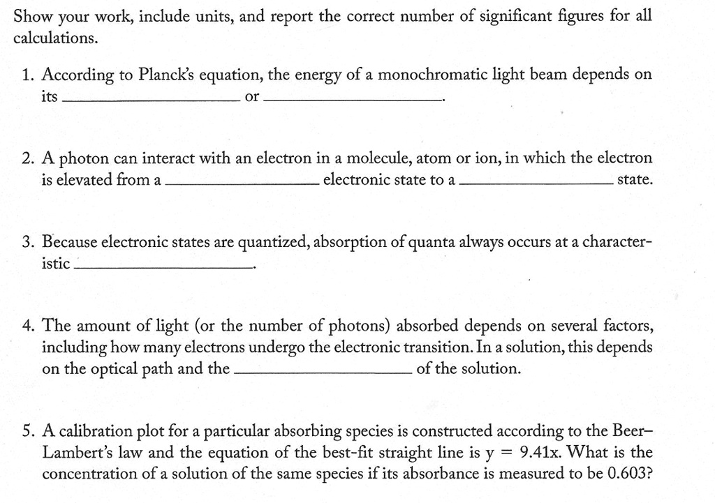 SOLVED: Show your work; include units, and report the correct number of ...