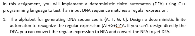 Solved In This Assignment You Will Implement A Deterministic Finite Automaton Dfa Using C 7654