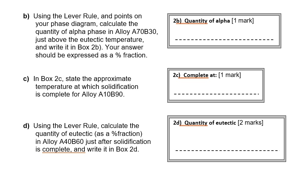 SOLVED: b) Using the Lever Rule and points on your phase diagram ...