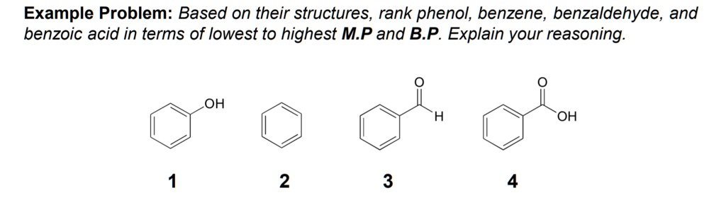 example problem based on their structures rank phenol benzene ...