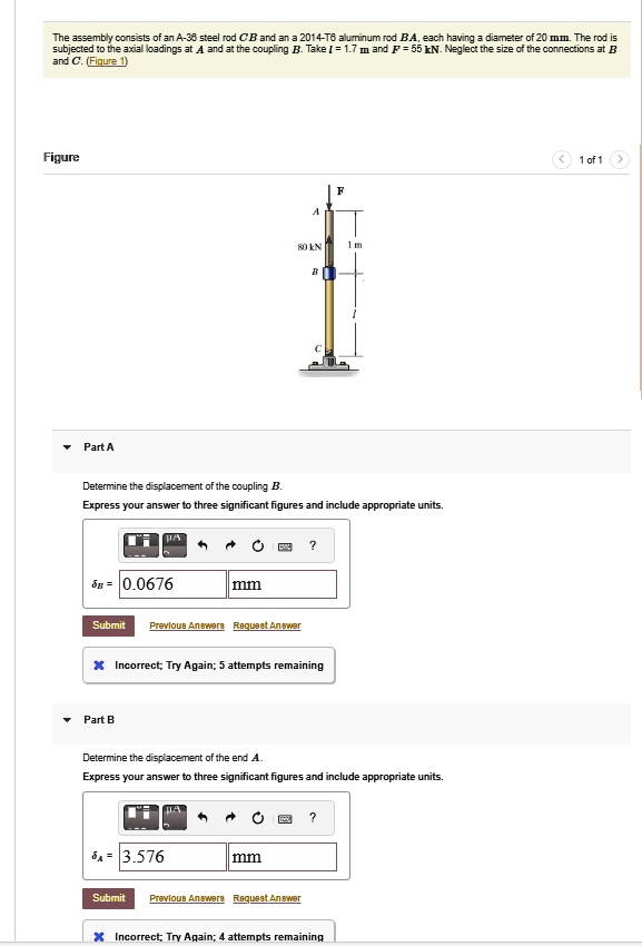 the assembly consists of an a 36 steel rod cb and an a 2014 t6 aluminum ...