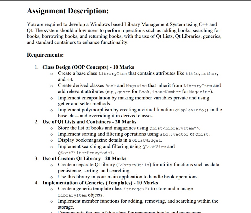 assignment description you are required to develop a windows based ...