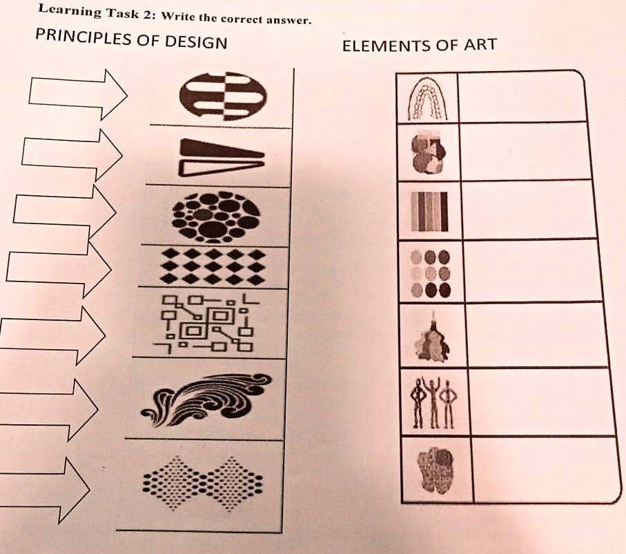 SOLVED: Learning Task 2: Write the correct answer. PRINCIPLES OF DESIGN ... SOLVED: Learning Task 2: Write the correct answer. PRINCIPLES OF DESIGN ...