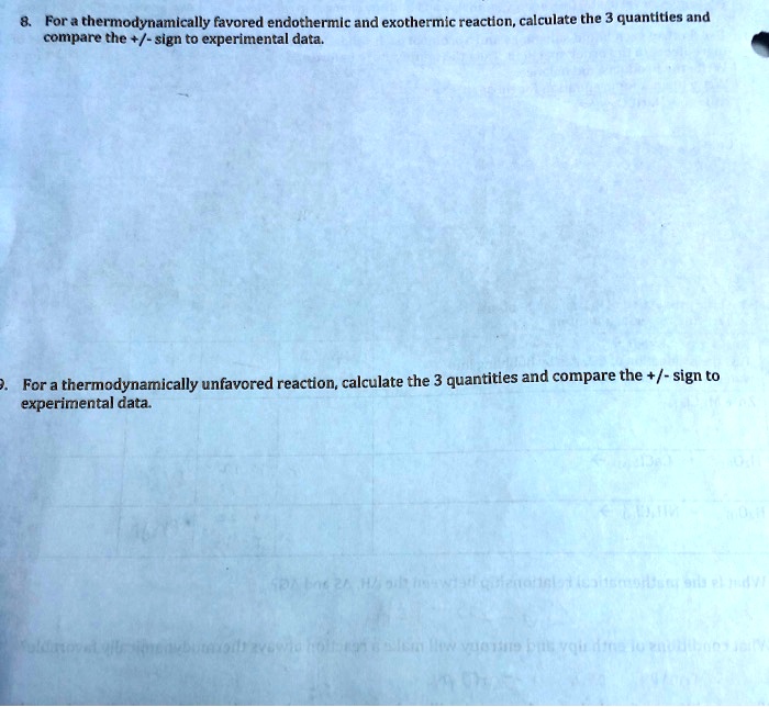 for thermodynamically favored endothermic and exothermic reacticn ...