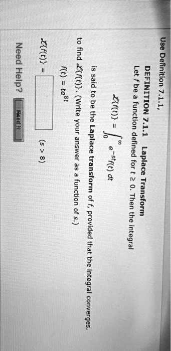 SOLVED:Arod find Use Help? 2 Let Definition said to fbe DEFINITION ...