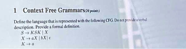 texts 1 context free grammars 20 points define the language that is ...