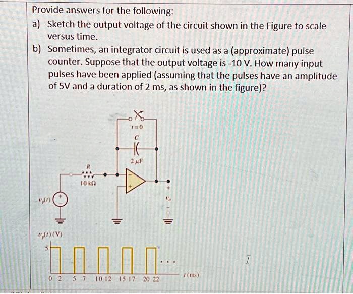 SOLVED: Provide answers for the following a) Sketch the output voltage of the circuit shown in ...