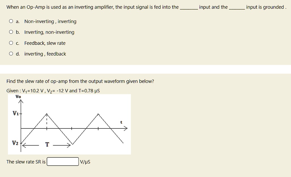 Solved When An Op Amp Is Used As An Inverting Amplifier The Input 5541