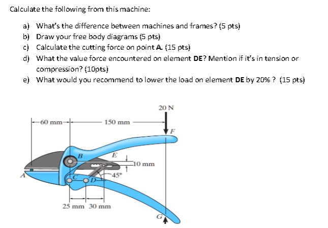 Calculate the following from this machine: a) What's the difference ...