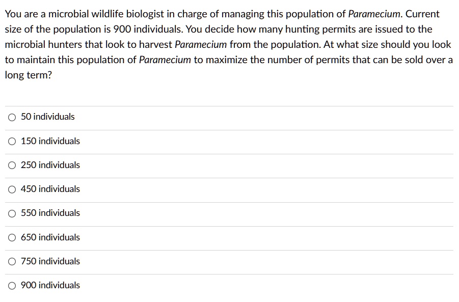 SOLVED: You are a microbial wildlife biologist in charge of managing ...