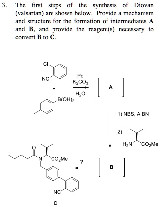 3. The first steps of the synthesis of Diovan (valsartan) are shown ...