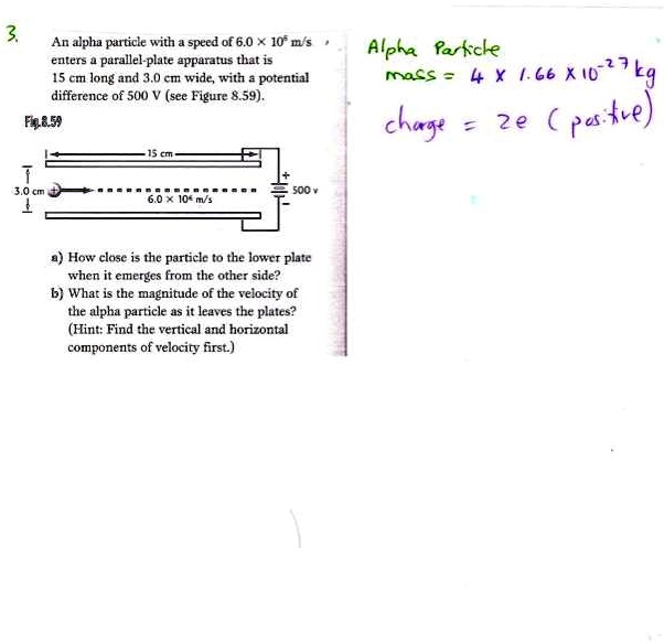SOLVED: 3. An alpha particle with a speed of 6.0 10 m/s enters a ...