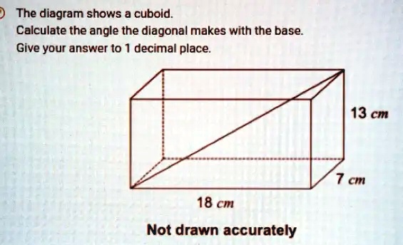 SOLVED: The diagram shows a cuboid. Calculate the angle the diagonal ...