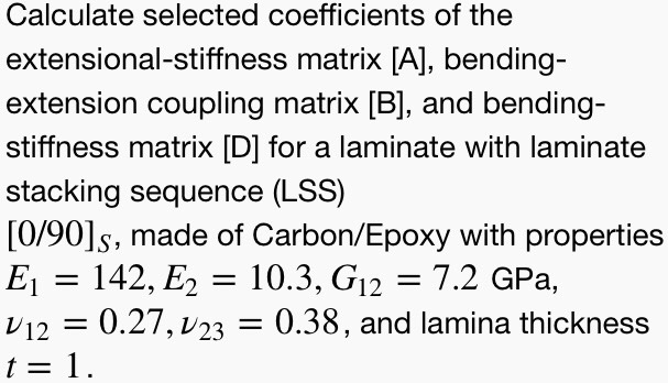 Calculate selected coefficients of the extensional-stiffness matrix [A ...