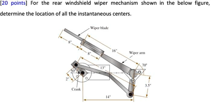 [20 points] For the rear windshield wiper mechanism shown in the below ...