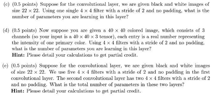 How To Caculate The Number Of Parameters In A Neural Network Layer C05 Points Suppose For The