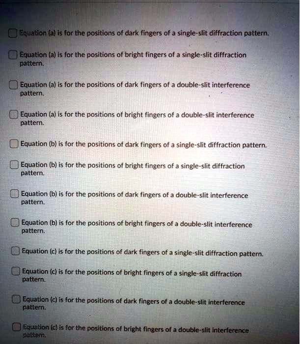 SOLVED: Eqpalon (a) is for the positions of dark fingers of a single ...