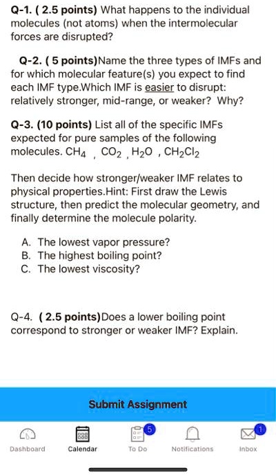 SOLVED:0-1. (2.5 points) What happens to the individual molecules (nol ...