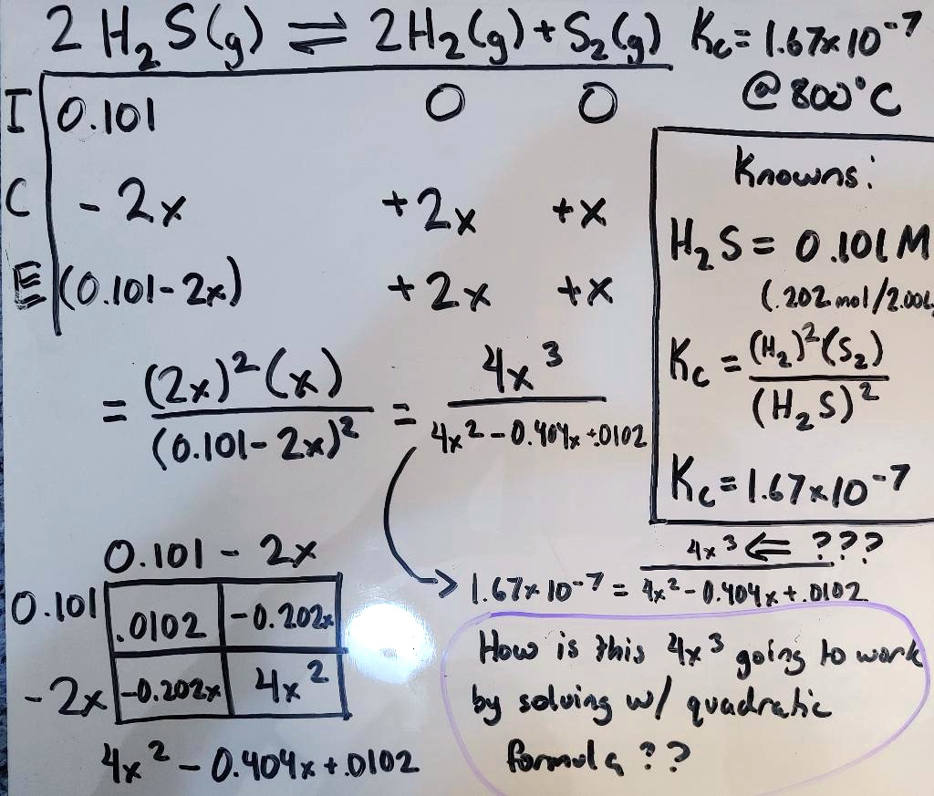 SOLVED: Consider the following reaction for the decomposition of hydrogen disulfide: 2 H2S(g) 2 ...