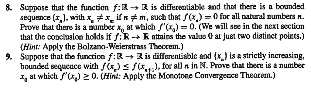 8 suppose that the function fr r is differentiable nd that there is bounded sequence x with x xn ...