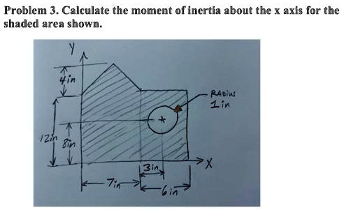 statics question problem 3 calculate the moment of inertia about the x axis for the shaded area ...
