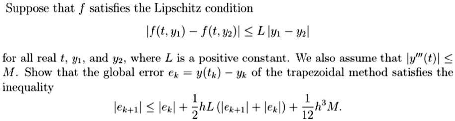 Suppose that f satisfies the Lipschitz condition |f(t, y1)