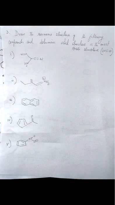 SOLVED: ' Draw the resonance structure of each compound and determine which structure is the ...