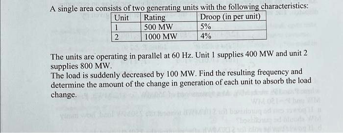 [GET ANSWER] A single area consists of two generating units with the following characteristics ...