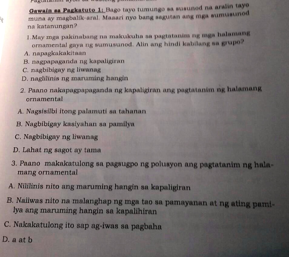 SOLVED: Gawain sa Pagkatuto 1: Bago tayo tumungo sa susunod na aralin ... SOLVED: Gawain sa Pagkatuto 1: Bago tayo tumungo sa susunod na aralin ...
