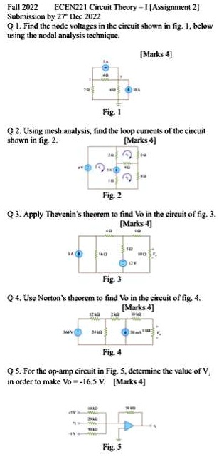 Fall 2022 ECEN221 Circuit Theory-I [Assignment 2] Submission by 27 Dec 2022 Q1. Find the node ...