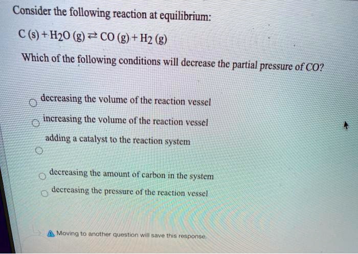 consider the following reaction at equilibrium c h2o g co g h2 g which of the following ...