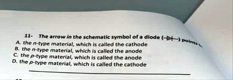 11 the arrow in the schematic symbol of a diode points a the n type ...