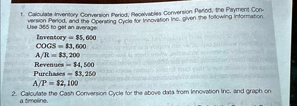 1. Calculate Inventory Conversion Period, Receivables Conversion Period ...